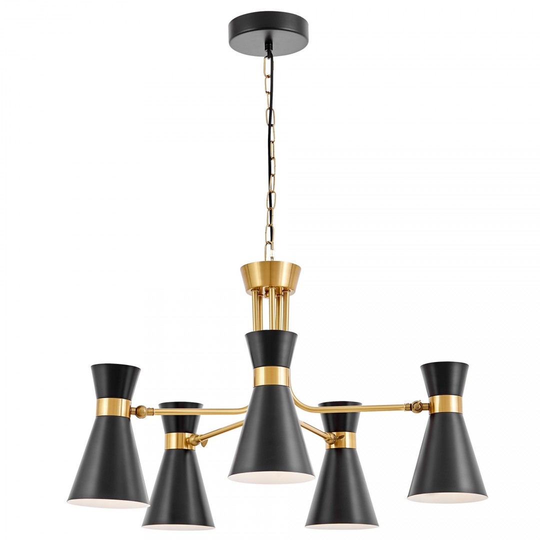 NOWOCZESNA LAMPA WISZĄCA CZARNO-CHROMOWANA SENA W5 - Lumina Deco