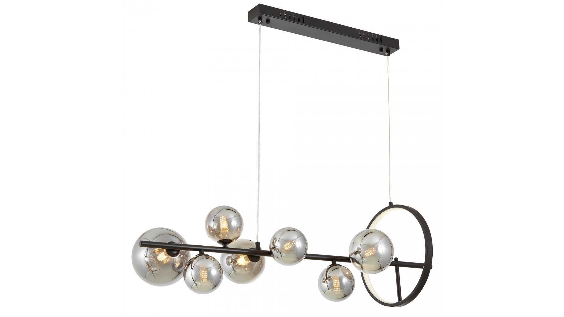 NOWOCZESNA LAMPA WISZĄCA CZARNO-DYMIONY MERIDO W15 - Lumina Deco