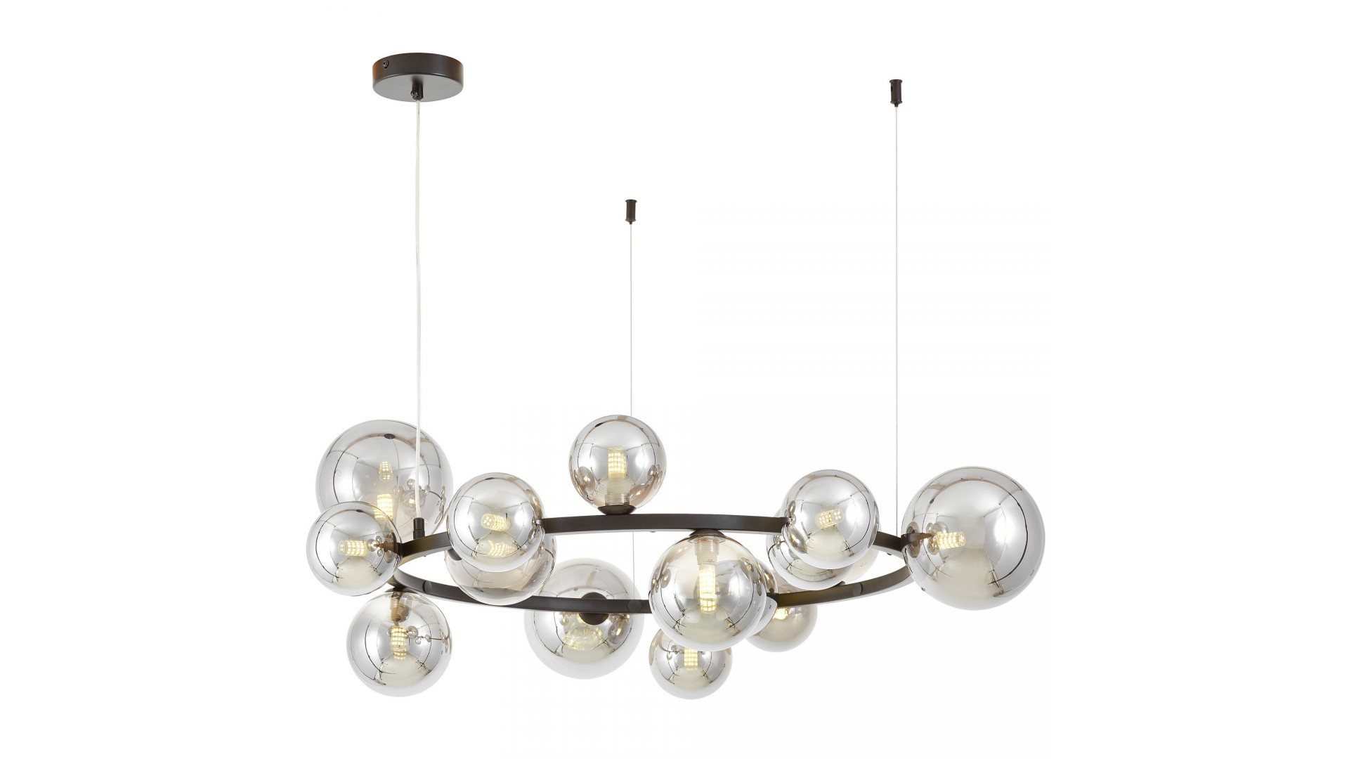 NOWOCZESNA LAMPA WISZĄCA CZARNO-DYMIONY MERIDO W15 - Lumina Deco