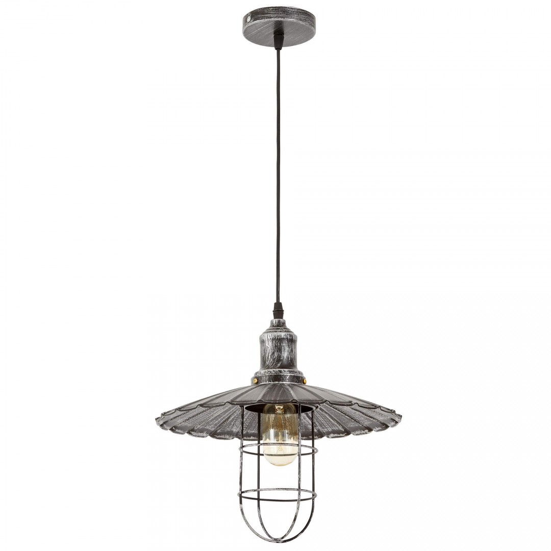 LAMPA WISZĄCA KINKIET LOFTOWY STARE SREBRO LATARO W1 - Lumina Deco